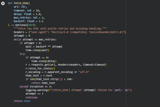 Semantic Topic Boundary Assessment System - Evaluation