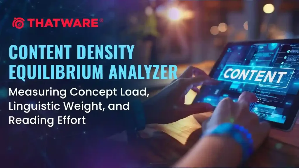 Content Density Equilibrium Analyzer - Measuring Concept Load